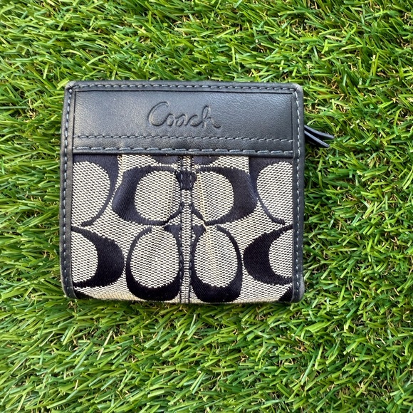 Coach | Bags | Coach Navy Blue Signature Wallet | Poshmark